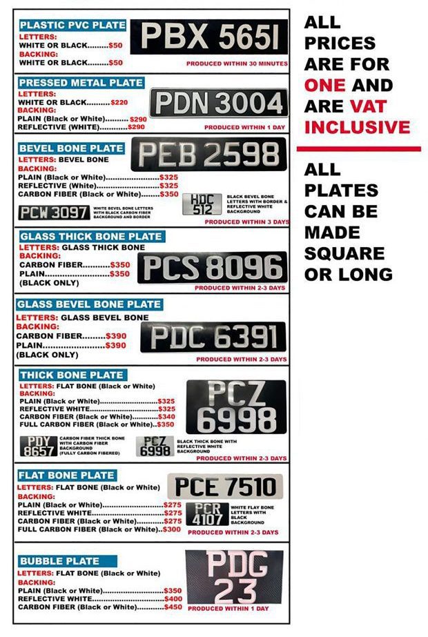 Number Plates – MOTOR CITY LTD